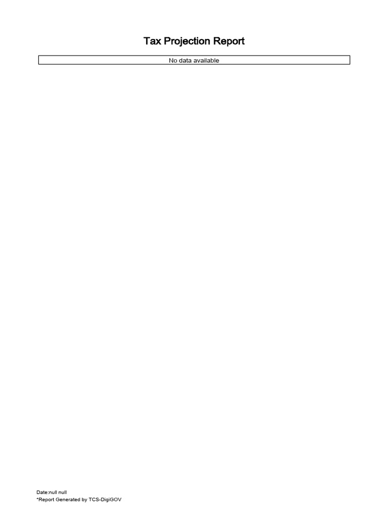 Tax Projection Report | PDF