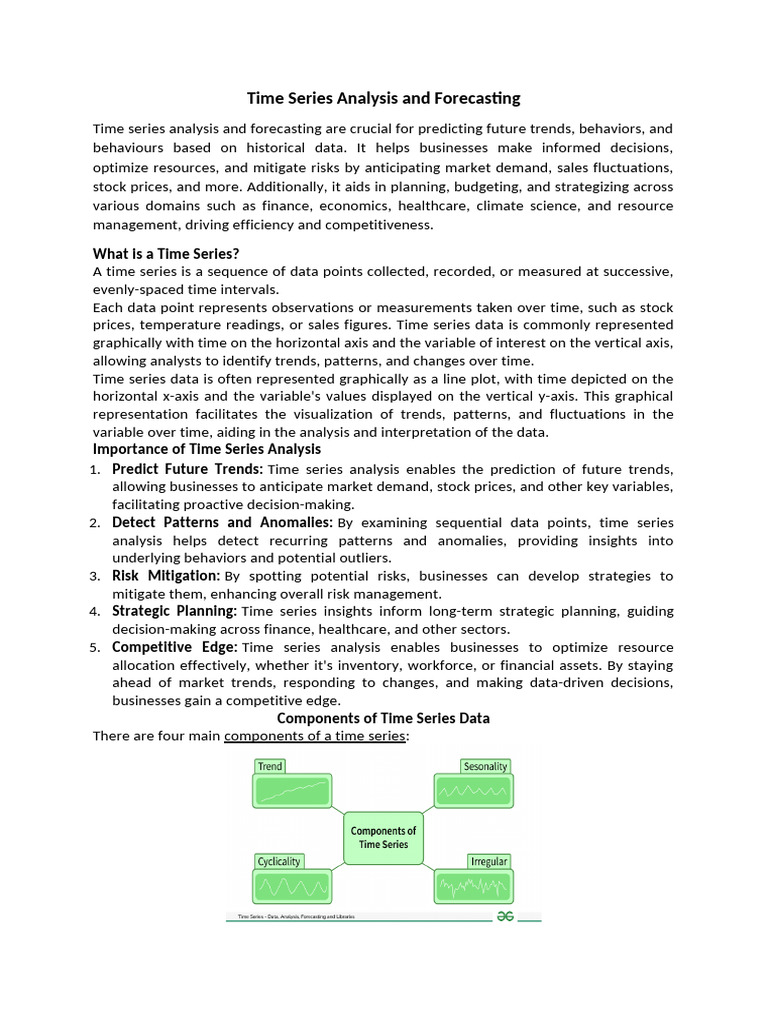 Time Series Analysis and Forecasting | PDF | Autoregressive Integrated Moving Average | Forecasting