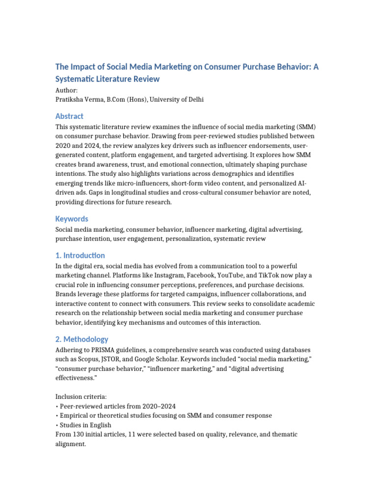 Impact of Social Media Marketing On Consumer Purchase Behavior ...