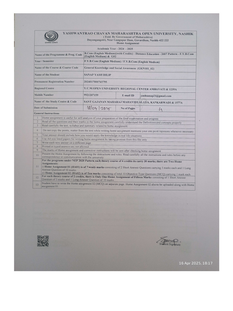 1st Year Assignment | PDF