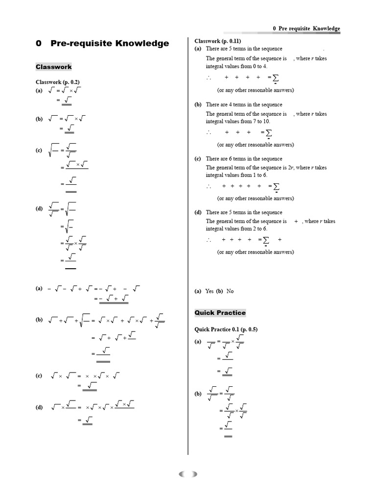 Ch.0 Pre-Requisite Knowledge | PDF | Mathematical Analysis ...