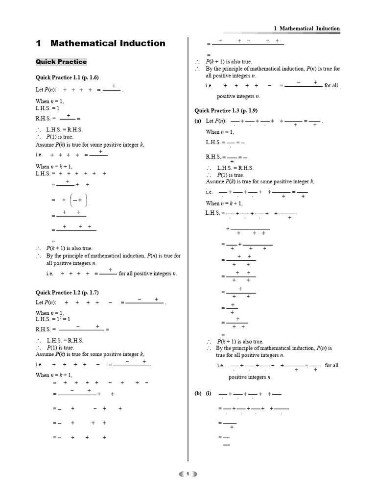 Ch.1 Mathematical Induction | PDF | Mathematics | Mathematical Logic