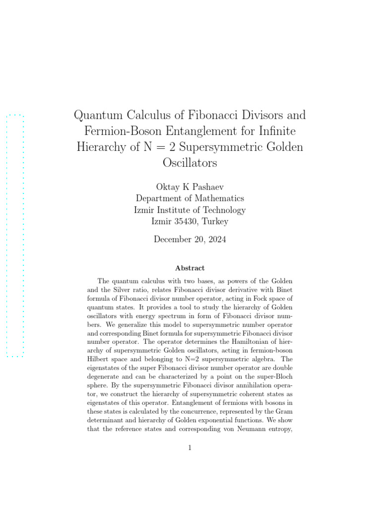 Quantum Calculus of Fibonacci Divisors | PDF | Quantum Entanglement | Classical Mechanics