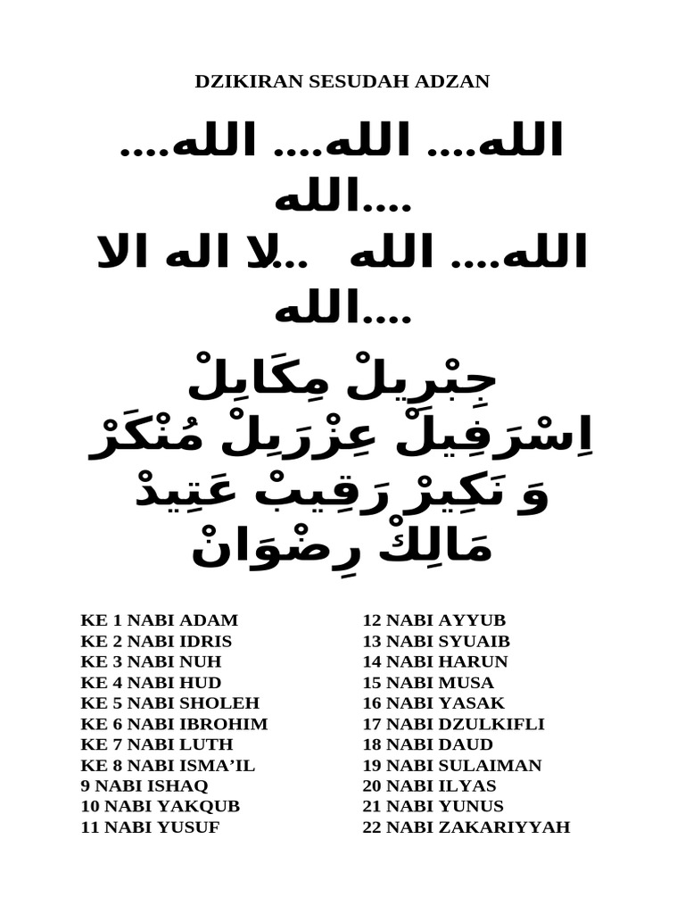 Dzikiran Sesudah Adzan | PDF