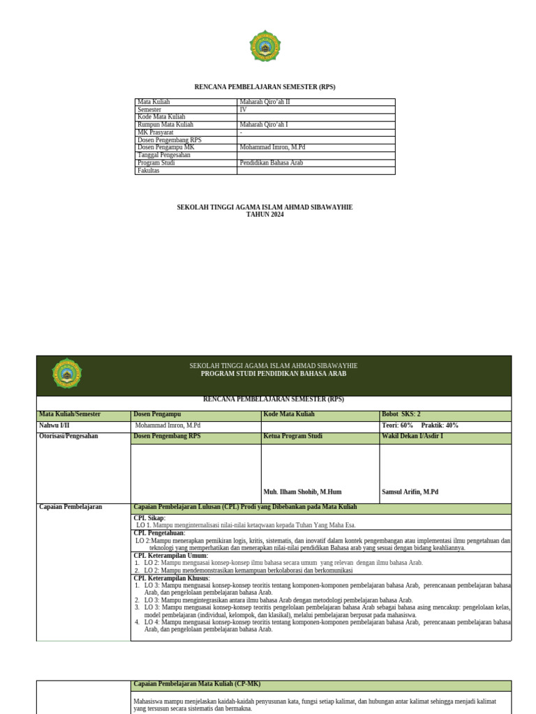 RPS - Maharoh Qiroah II | PDF