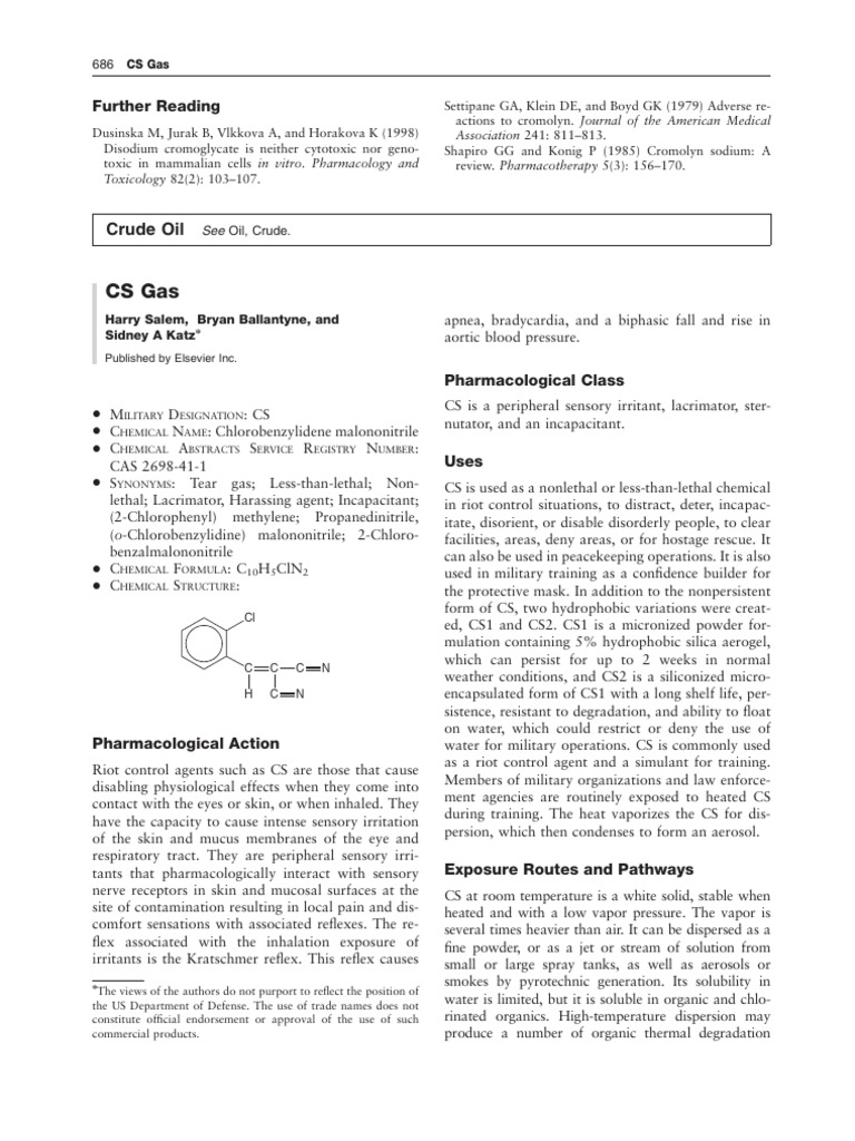 Overview of CS Gas Properties and Effects | PDF | Mutagen | Benzene