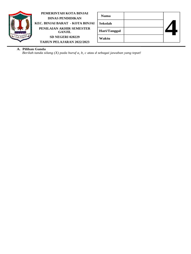 soal kelas 4 ganjil pjok 2022-2023 | PDF
