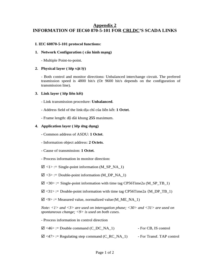 IEC 60870-5-101 Protocol Overview | PDF