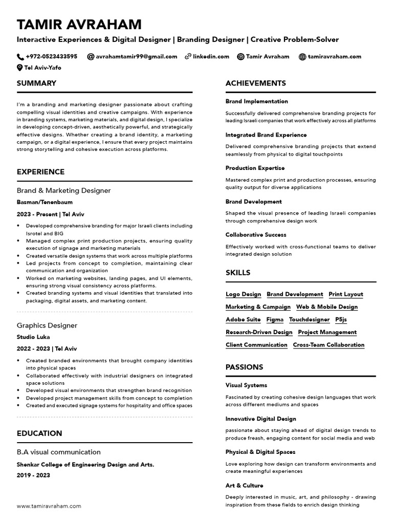 Example For Clean CV 4.25 | PDF | Brand | Design