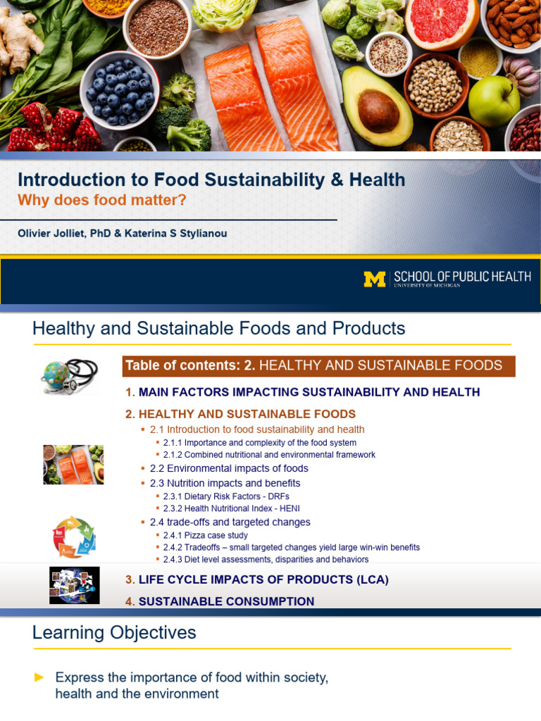 Healthy and Sustainable Foods - Week 1 Slides | PDF | Life Cycle ...