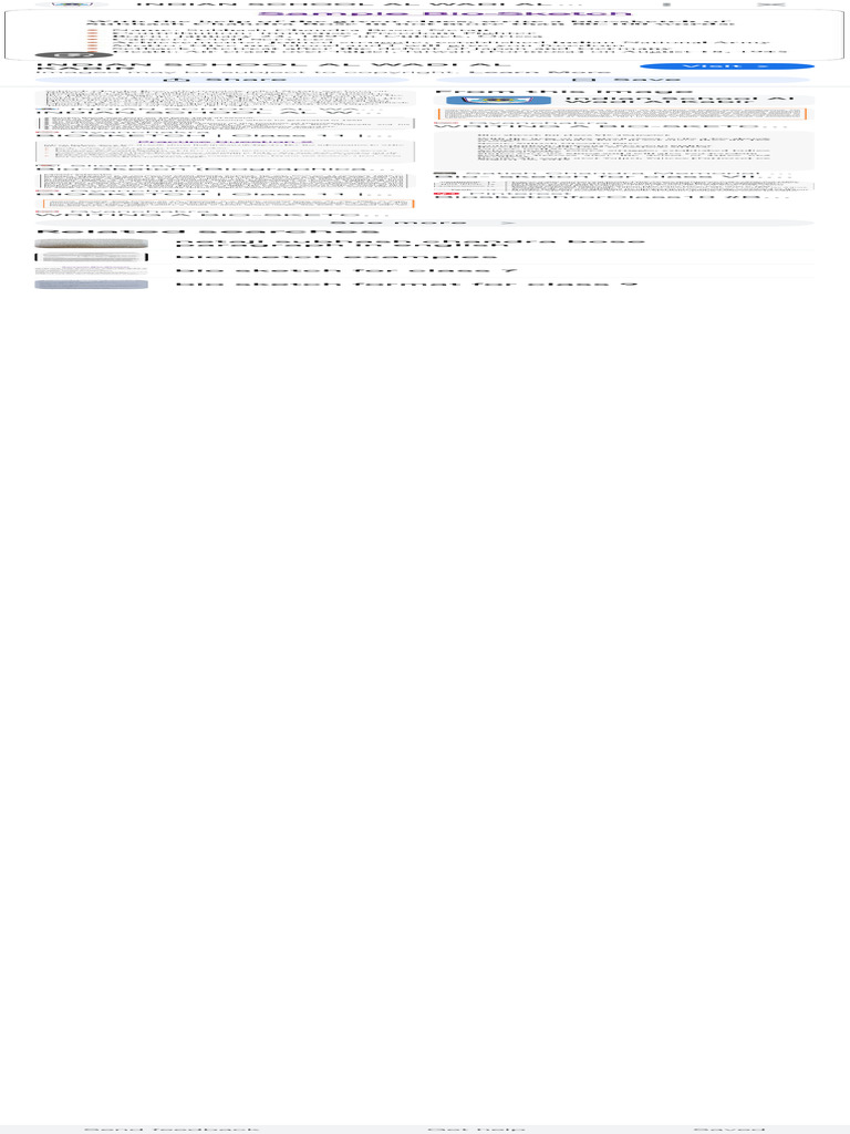 Bio Sketch Format For Class 8 - Google Search | PDF