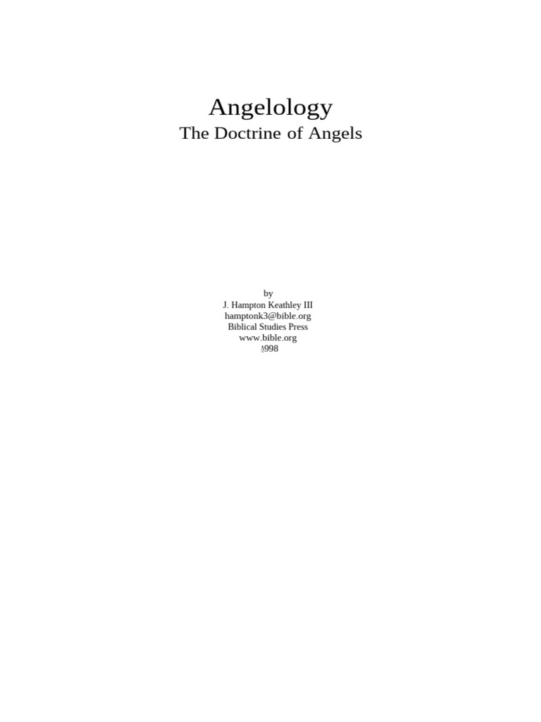 Angelology-Doctrine | PDF | Angel | Satan