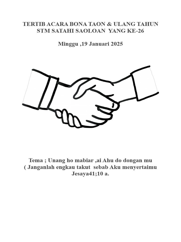 Tertib Acara Bona Taon STM 2025 | PDF