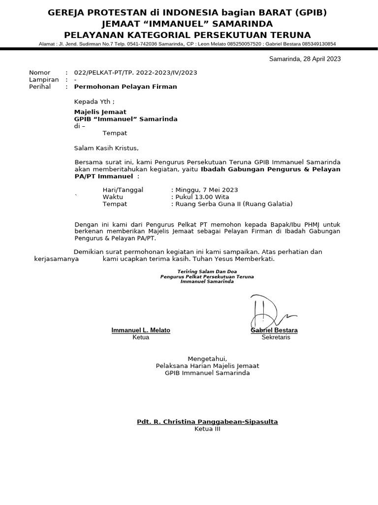 Srt. 022 Permohonan Pelayan Firman | PDF