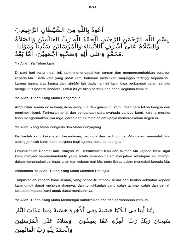Doa Upacara Bendera | PDF