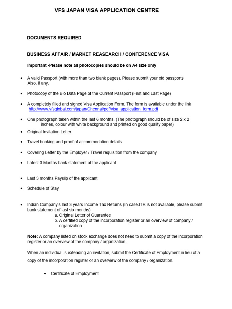 BusinessVisa Requirement | PDF