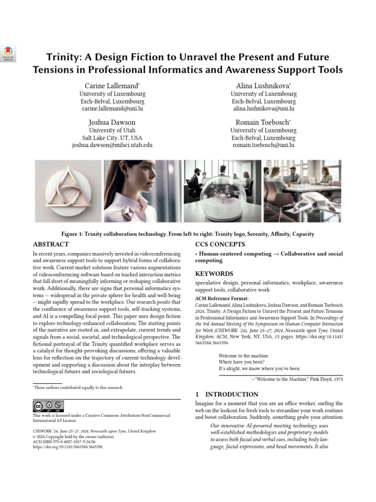 Trinity, a Design Fiction | PDF