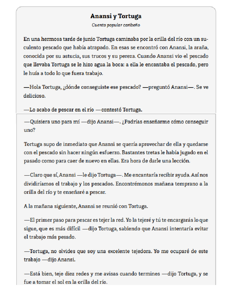 Anansi y Tortuga | PDF
