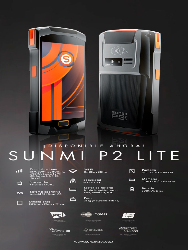 Sunmi p2 Lite Especificaciones | PDF