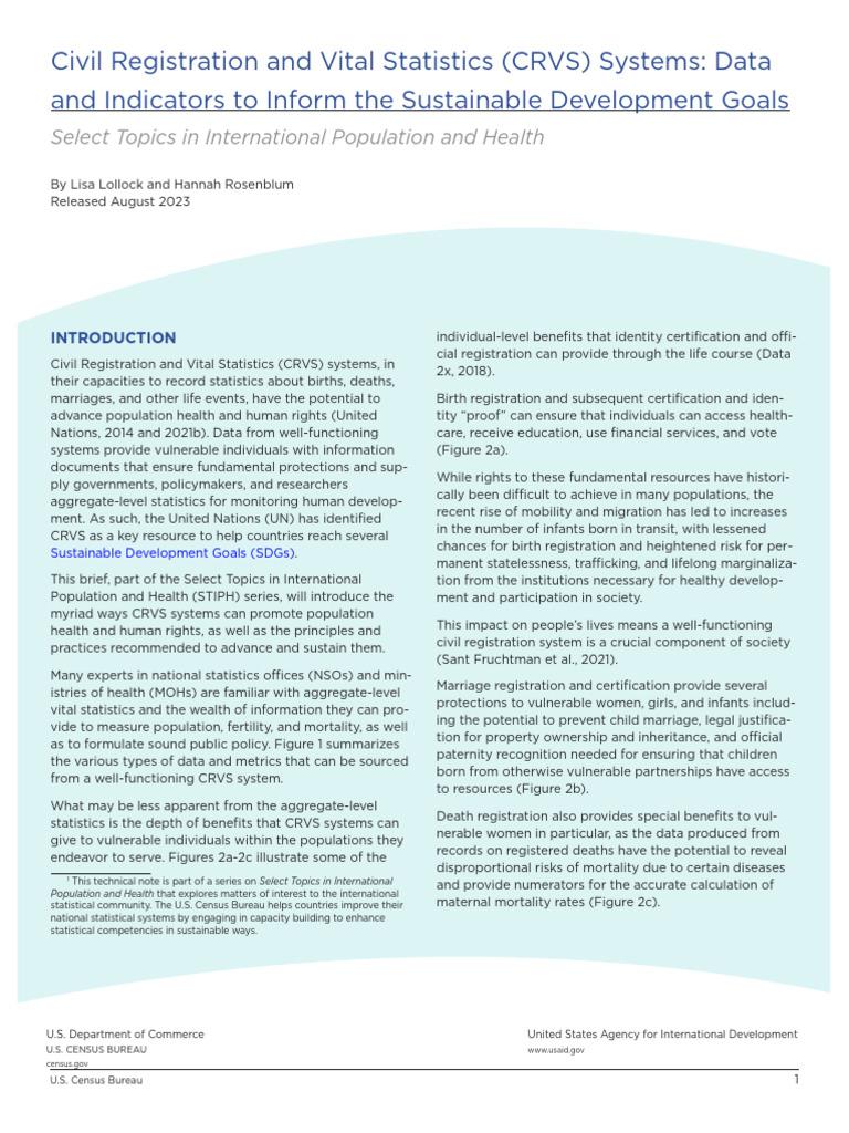Advancing Civil Registration for Health Goals | PDF | Sustainability