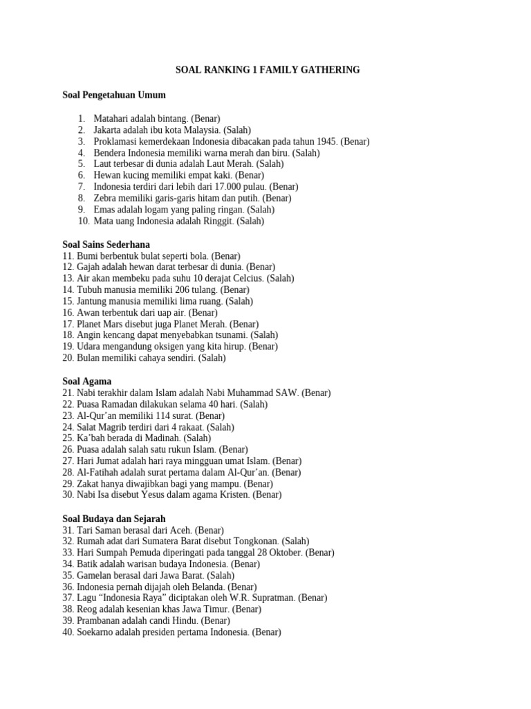 Soal Ranking Family Gathering | PDF