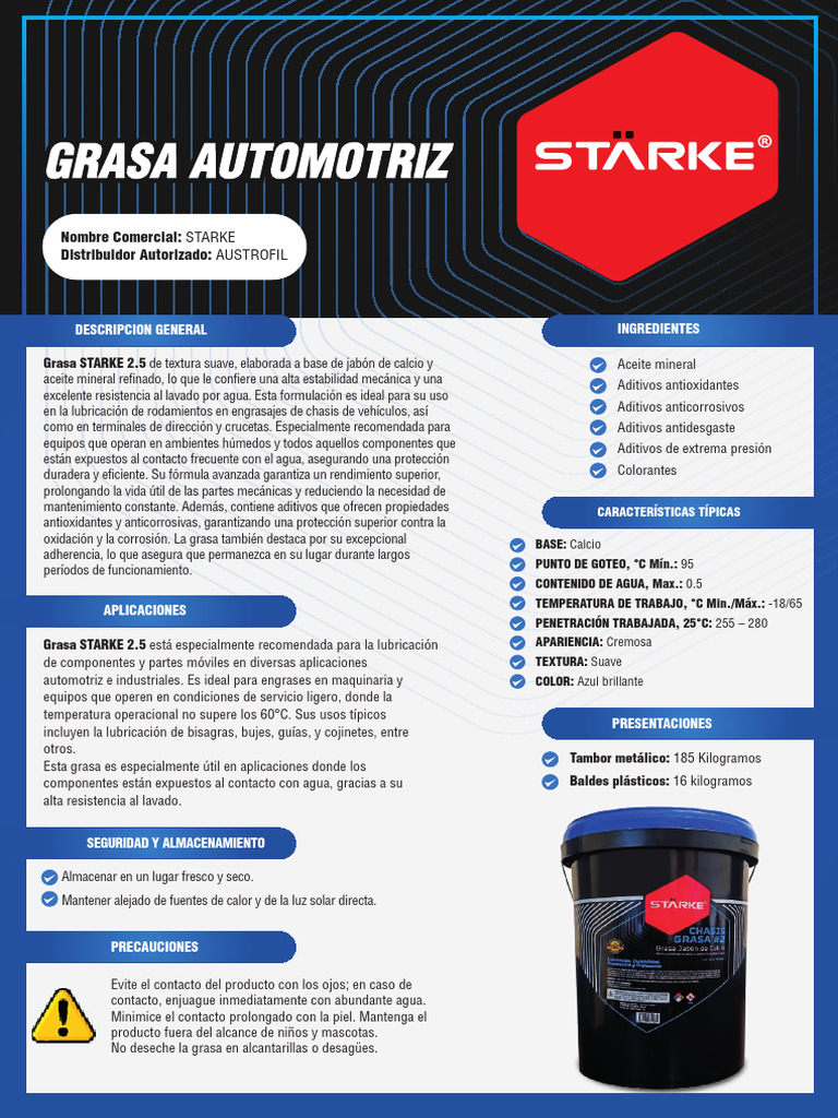 Ficha Tecnica Grasa Starke | PDF | Lubricante | Rodamiento (Mecánico)