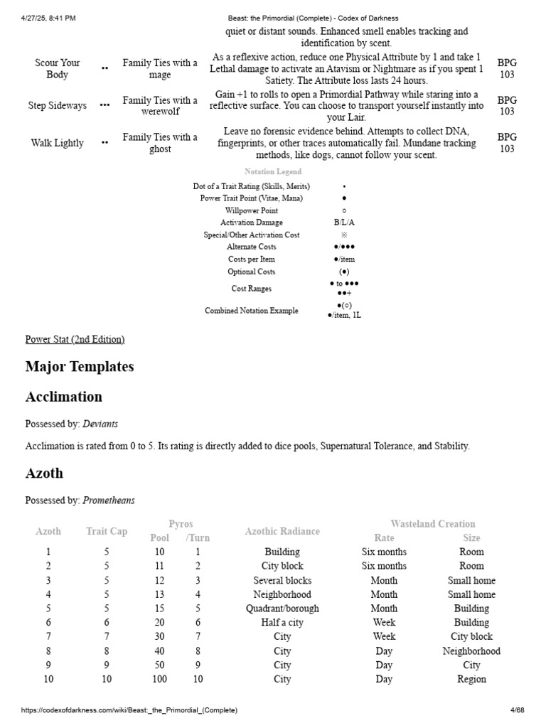 Primordial Werewolf Abilities Overview | PDF | Gaming | Tabletop Games
