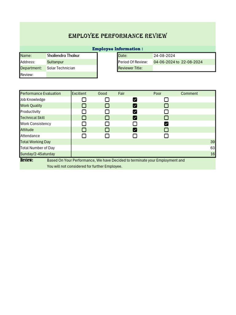 Shailendra Performance Evaluation | PDF