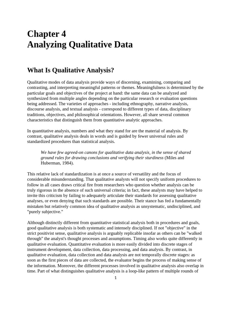 Chapter 4 Analysing qualitative data (2) | PDF | Qualitative Research ...