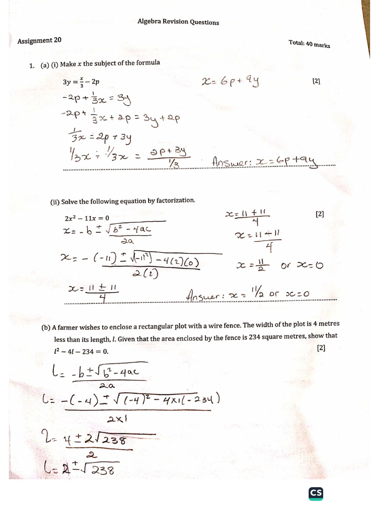 Maths Assignmet #20 | PDF
