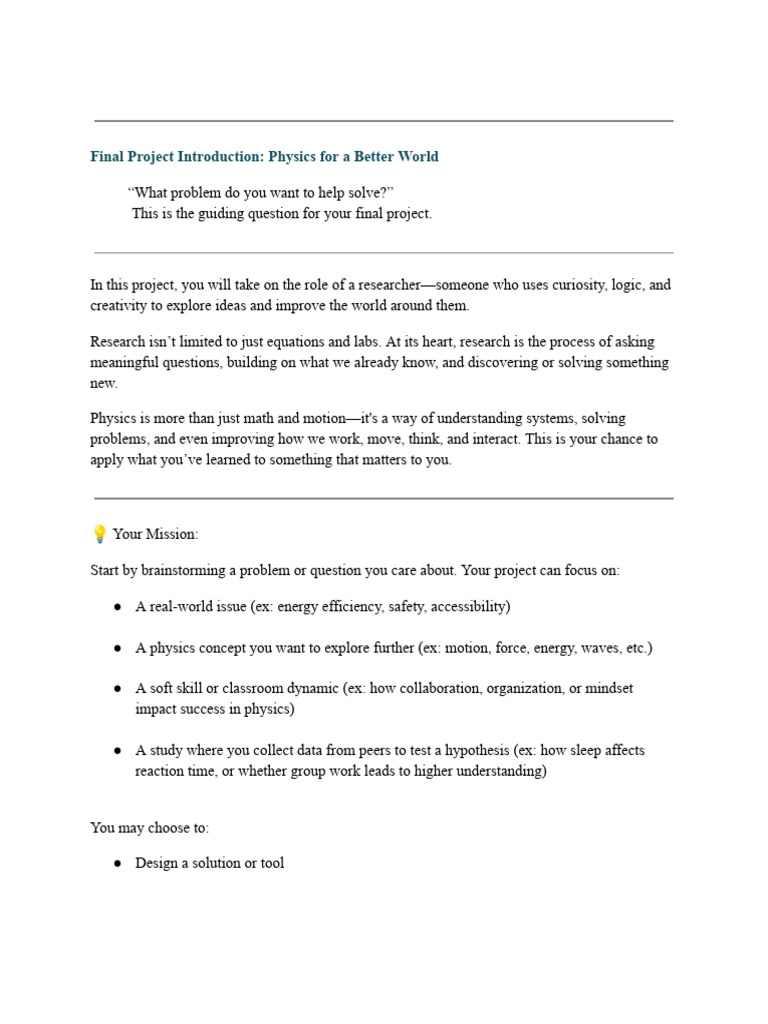 Physics Research for Real-World Solutions | PDF | Physics | Mathematics