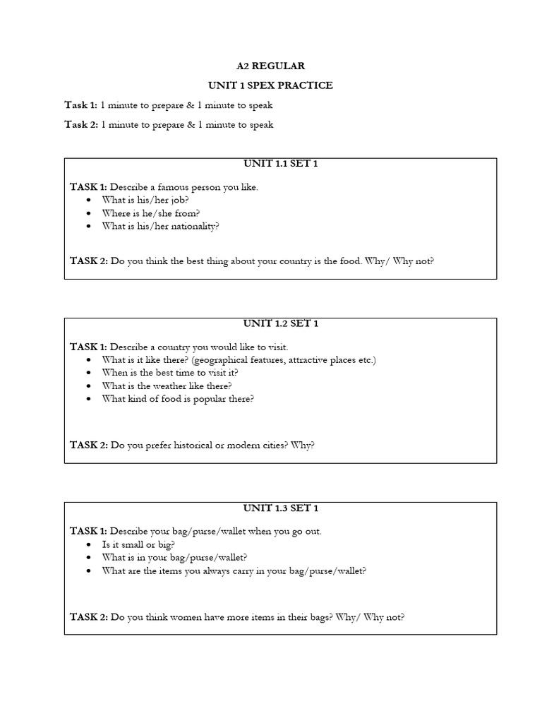 SPEX Exam Practice Questions A2 | PDF