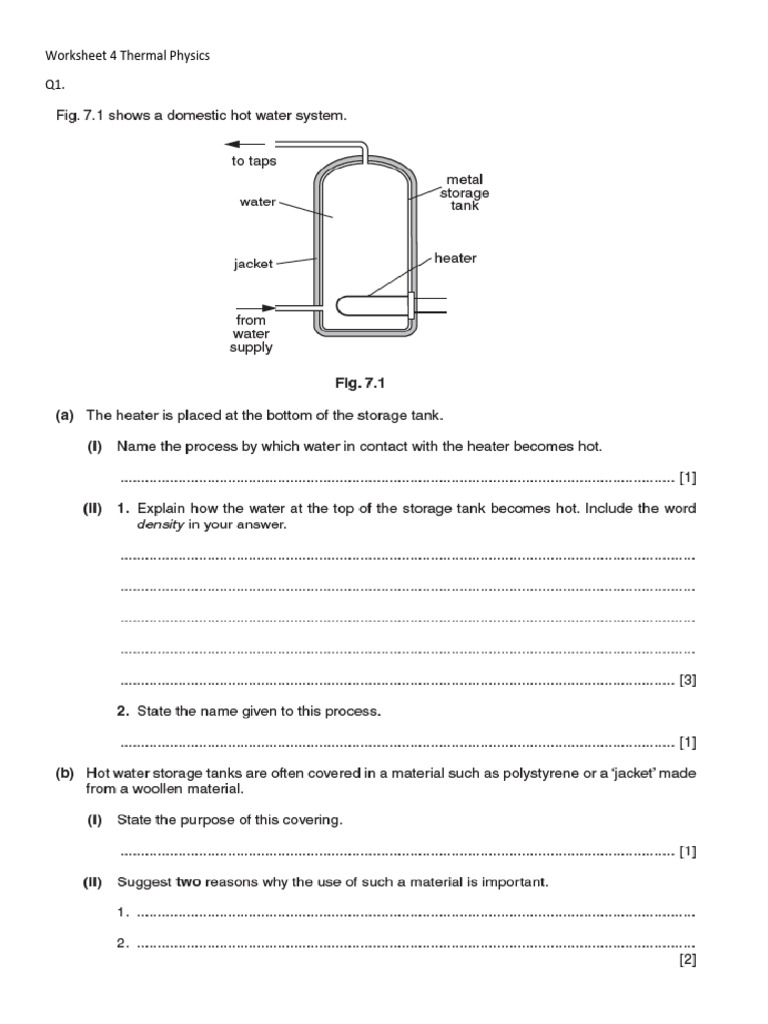 Worksheet 4 Thermal Physics | PDF