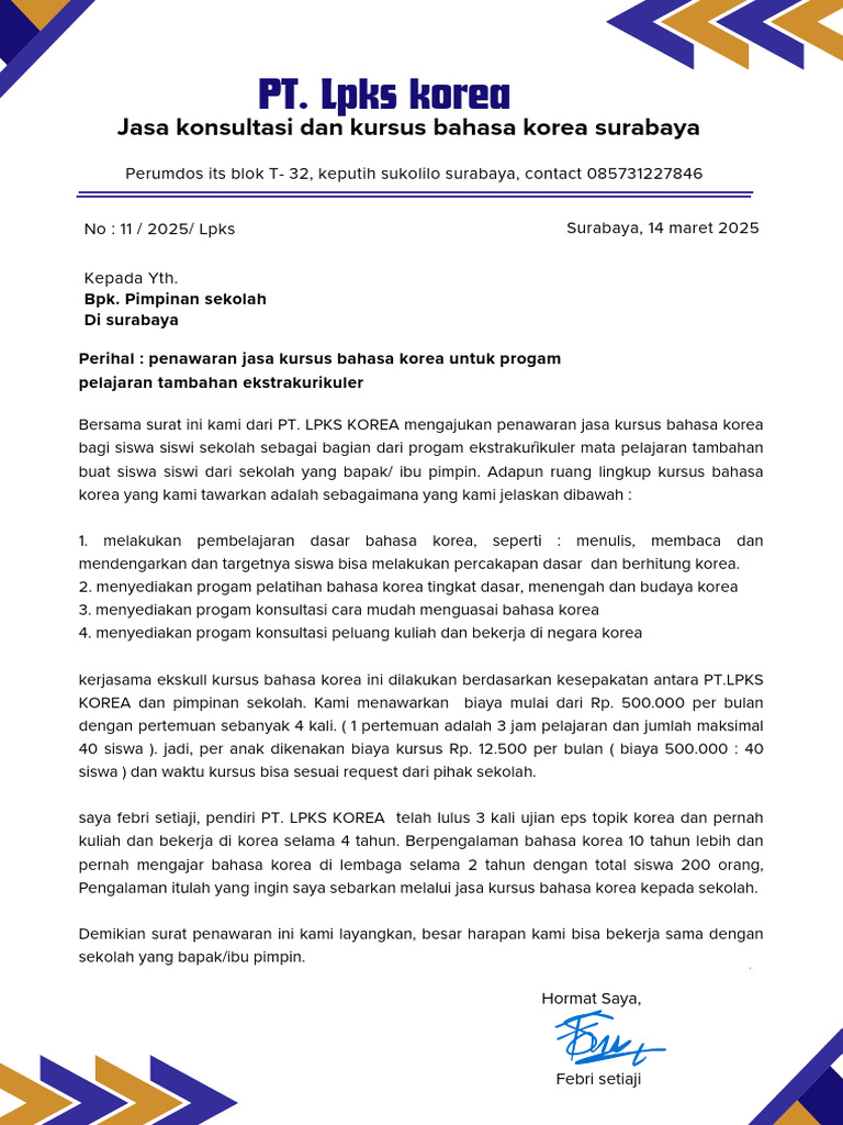 Proposal Eskul Korea | PDF