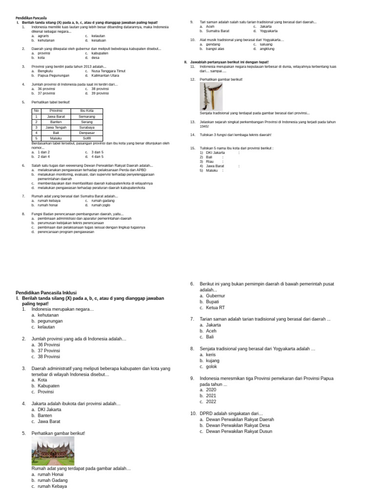 Latihan Ulangan SMT 2 Pendidikan Pancasil BAB 2 | PDF