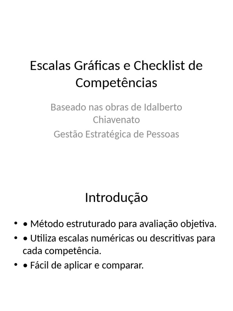 Escalas Checklist | PDF