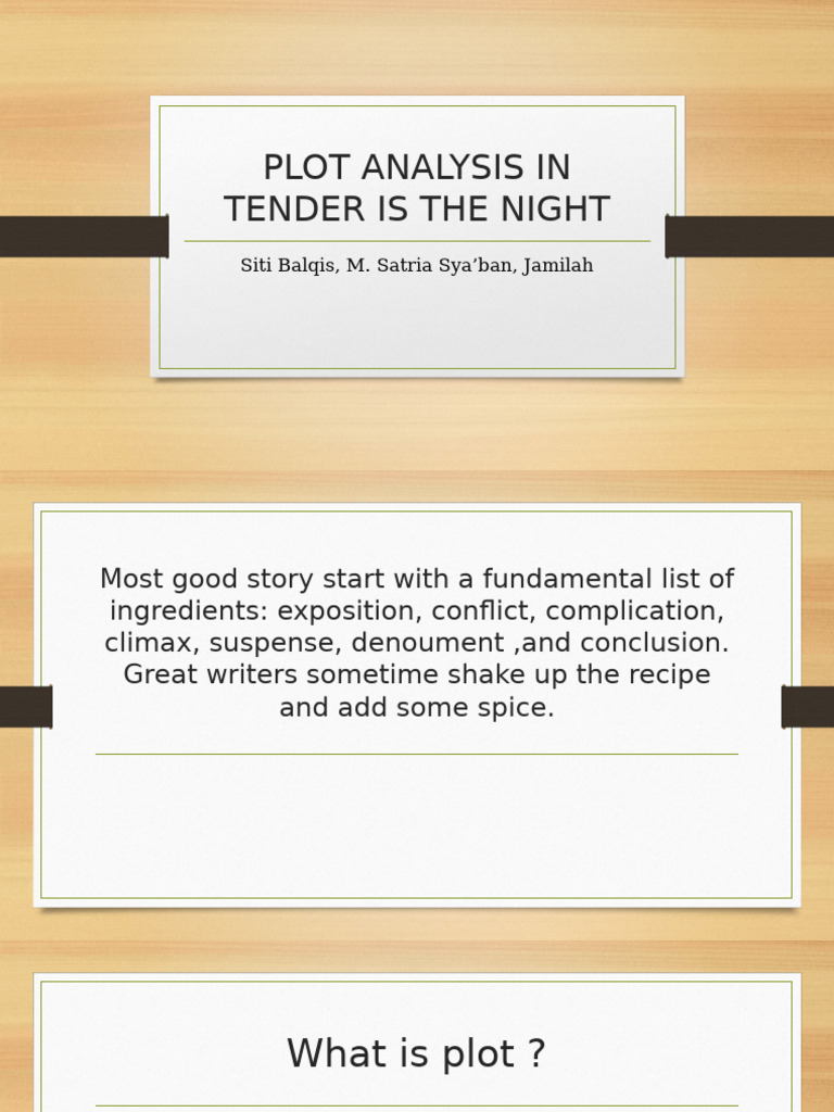 Plot Analysis of Tender Is the Night | PDF | Plot (Narrative) | Tender ...