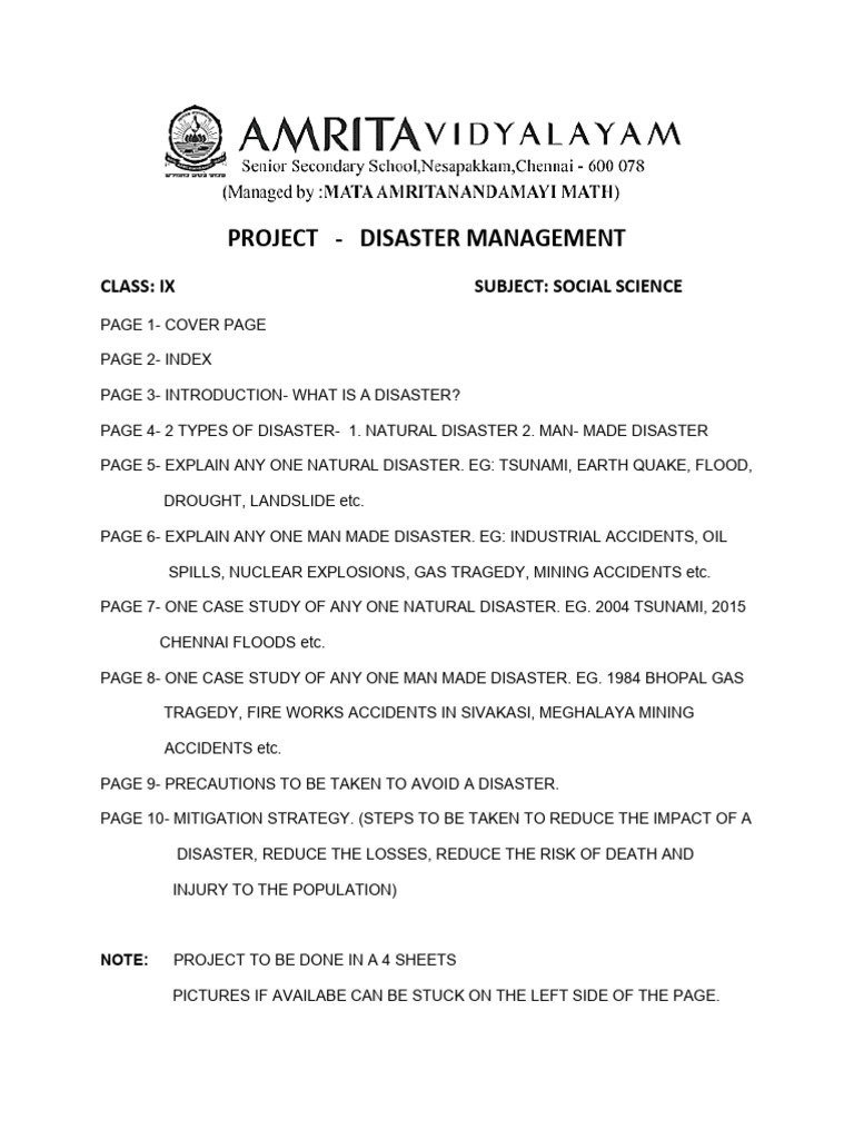 Industrial Disaster Management Project | PDF