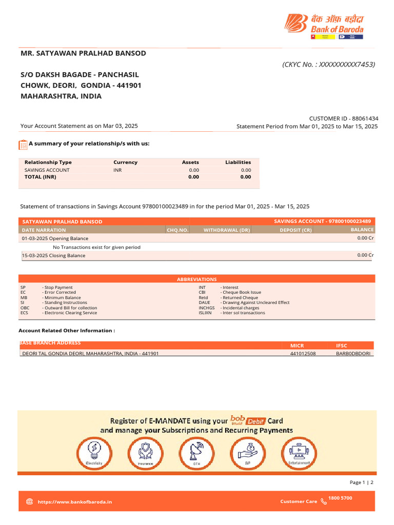 Savings Account Statement Summary | PDF | Cheque | Personal Finance
