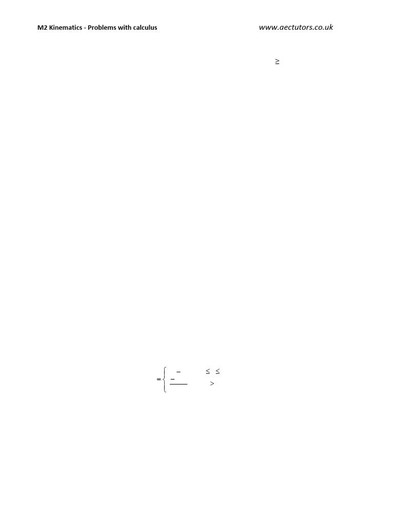 5fdc44690fef93d1a62ff5d2 - M2 Kinematics - Problems With Calculus | PDF ...