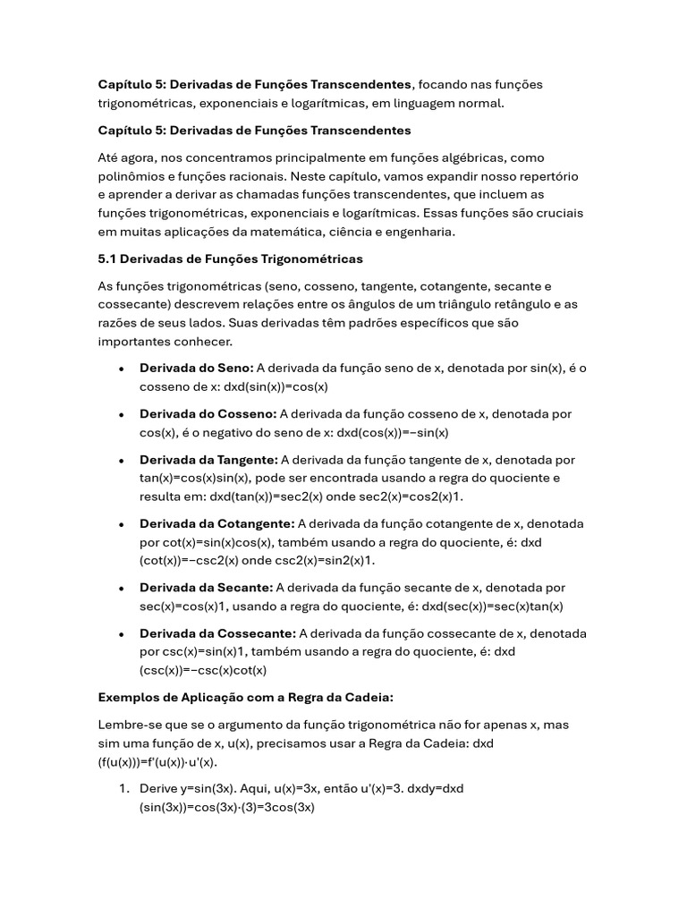 Desvendando o Mundo das Derivadas-Capítulo 5 | PDF | Trigonometria ...