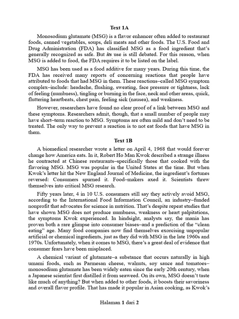 LBE (Monosodium Glutamate) | PDF | Umami | Food Science