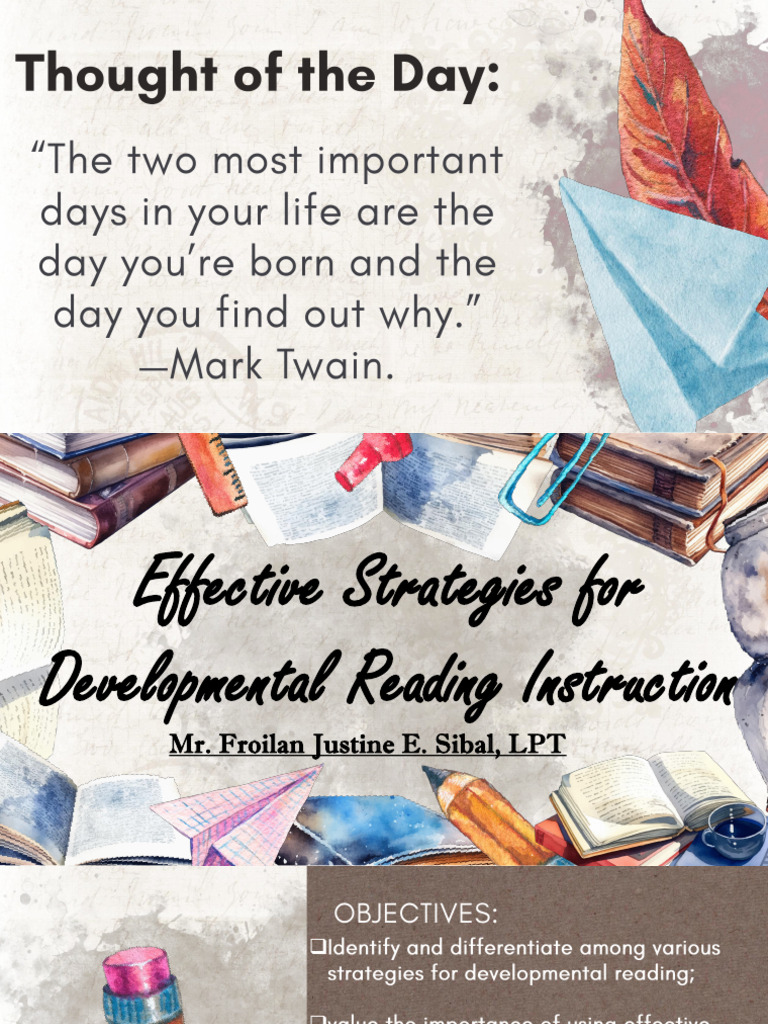 Effective Strategies for Developmental Reading Instruction MA Report ...