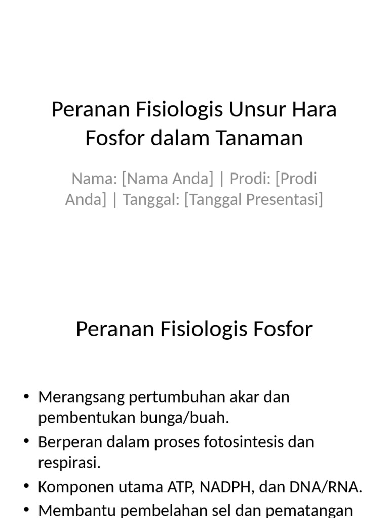 Unsur Hara Fosfor Presentasi | PDF