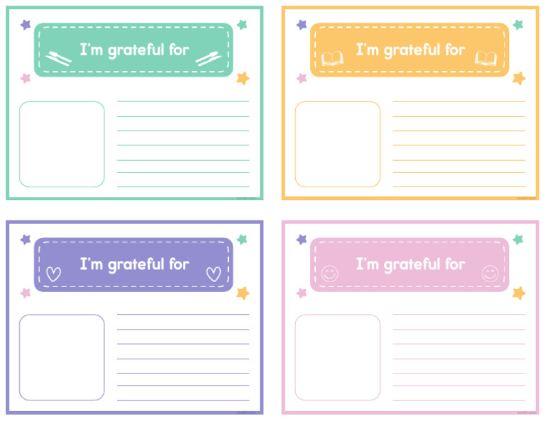 Color Gratitude Cards | PDF