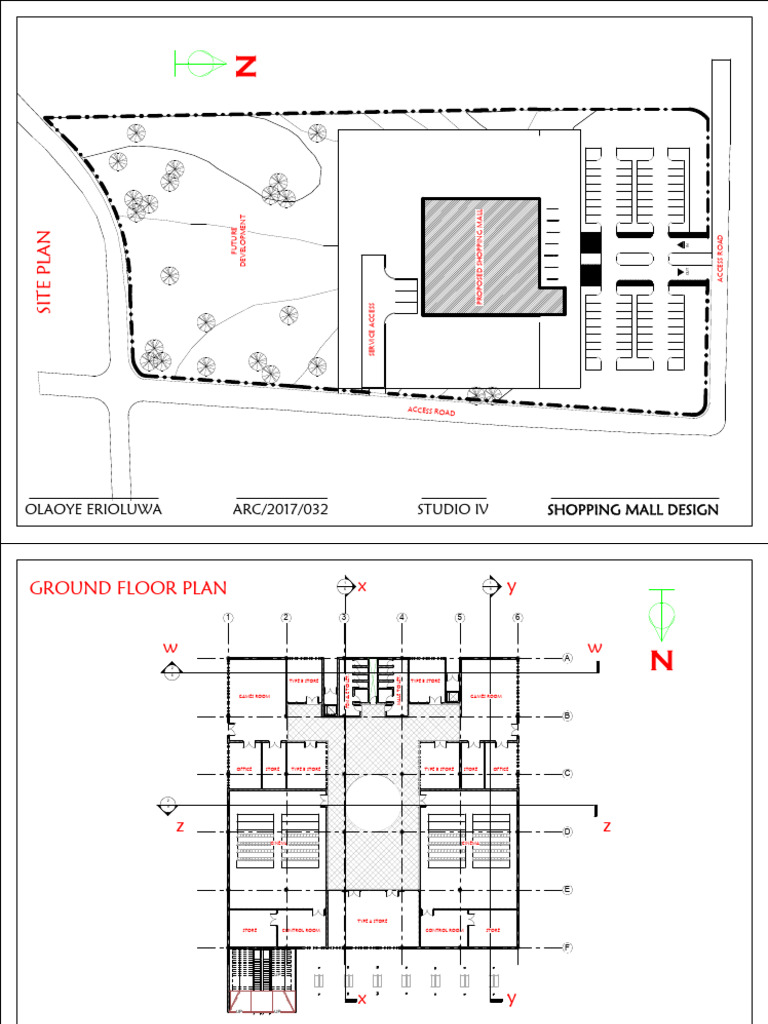 Proposed Shopping Mall Design Plan | PDF