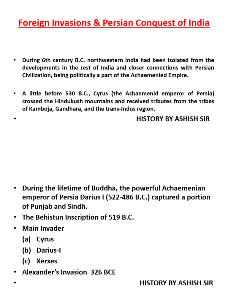 Foreign Invasion in Ancient India | PDF