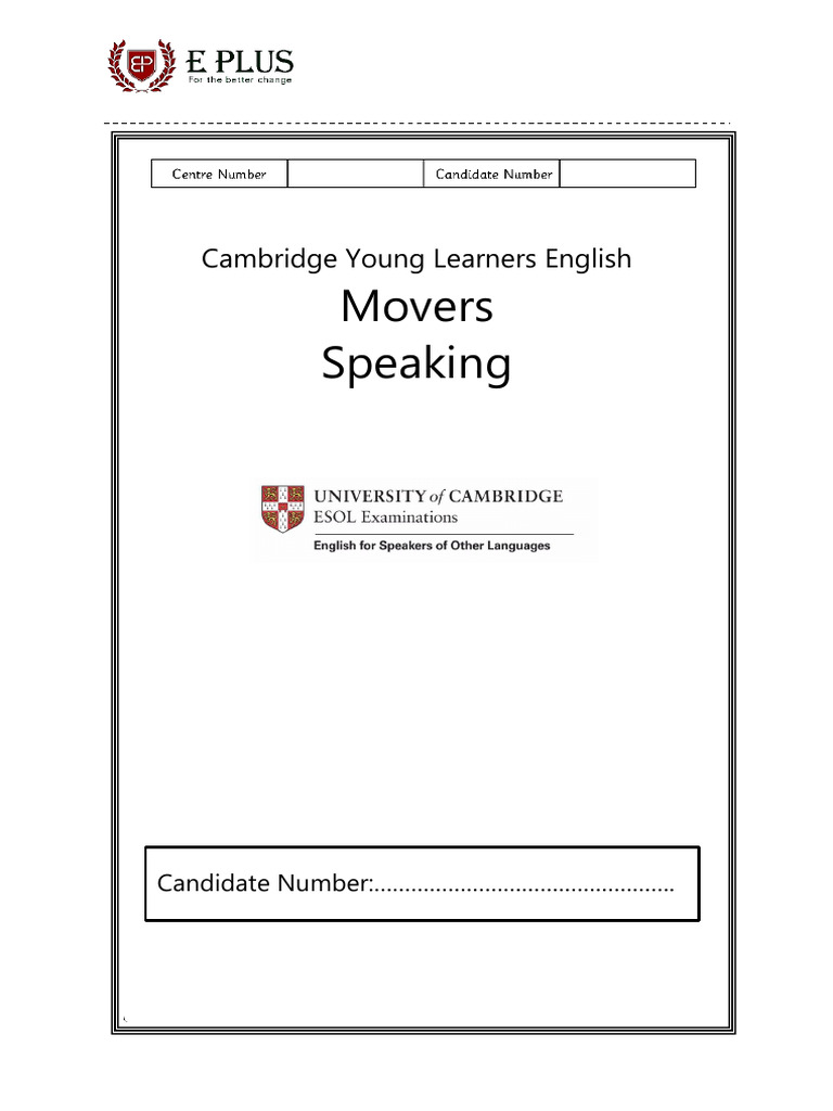 Yle. Movers. Speaking Frame | PDF