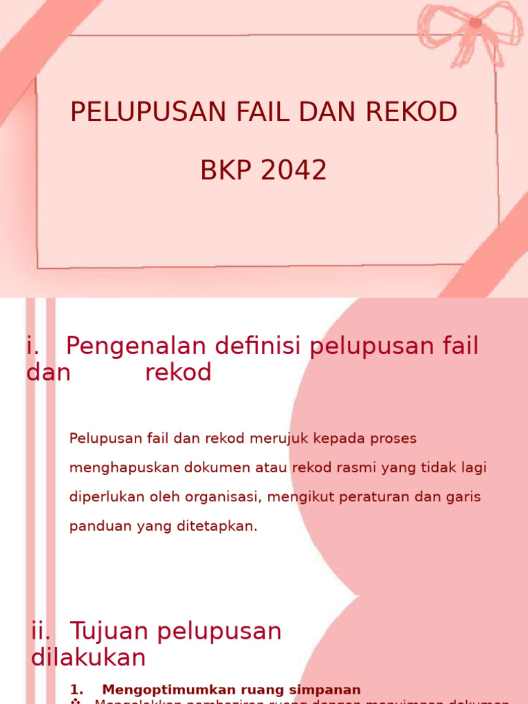 Slaid Pelupusan Rekod BKP 2042 | PDF