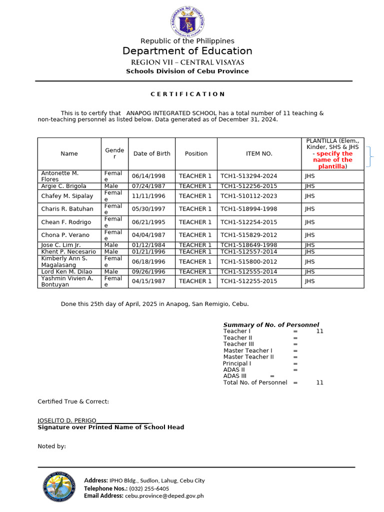 HR Certification Ebeis Template 2024 | PDF
